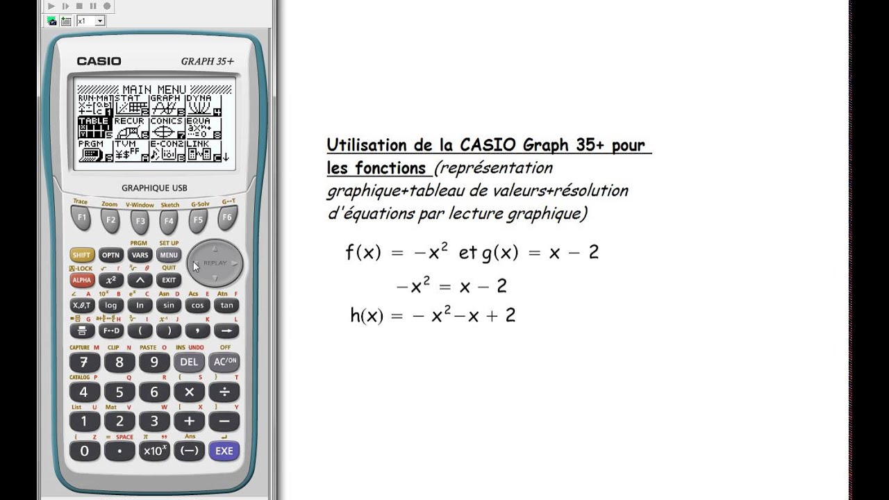 suite sur calculatrice casio