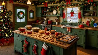 Cozy Christmas Kitchen Baking Ambience | Holiday Cookie Making & Warm Festive Sounds