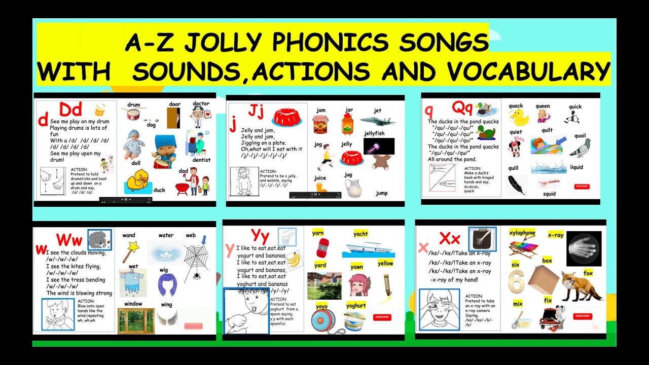 A Z Alphabetical Order Jolly Phonics Songs With Sounds Action And