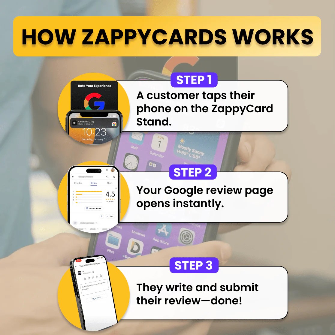 Zappycards Nfc Google Review Stand Touch Review Device