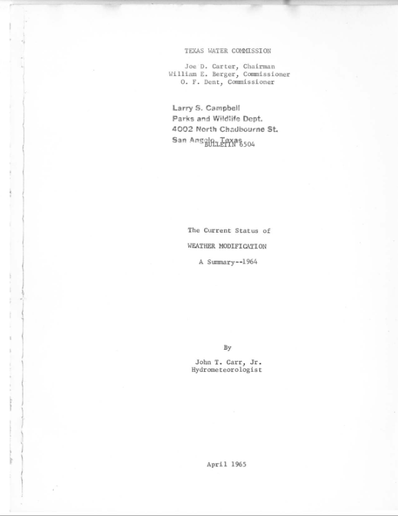 The Current Status of WEATHER MODIFICATION – A Summary – Zero ...