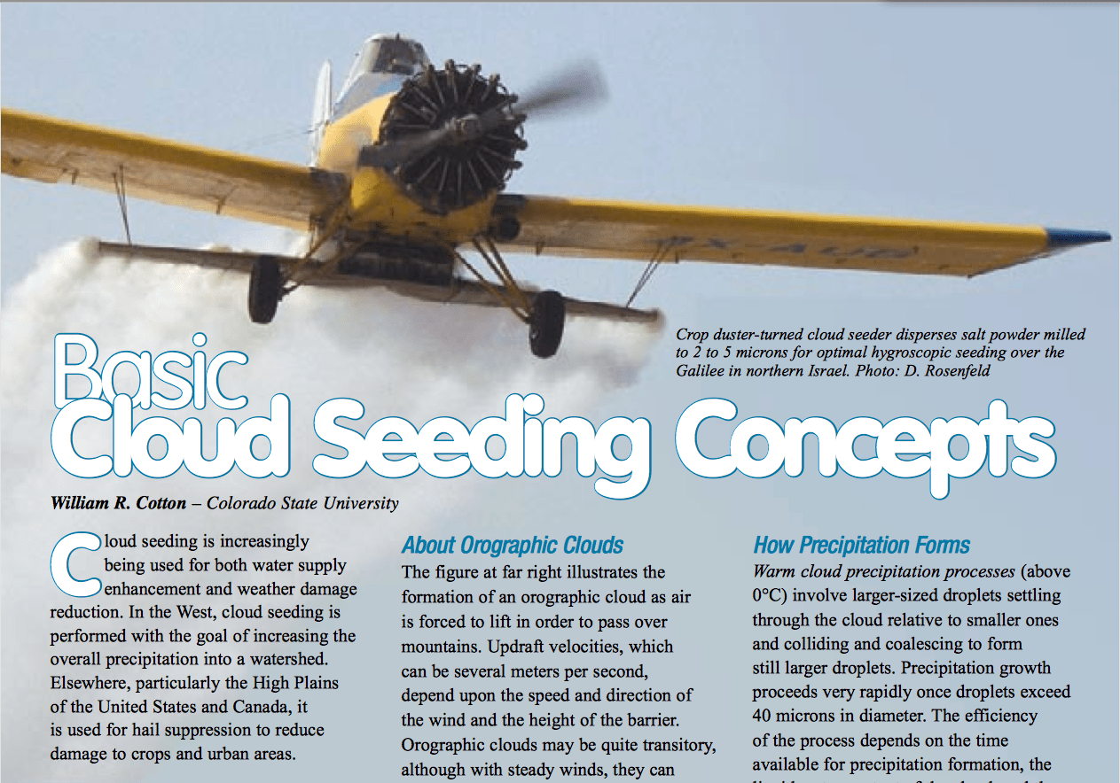 Basic Cloud Seeding Concepts - March / April 2007 • Zero Geoengineering