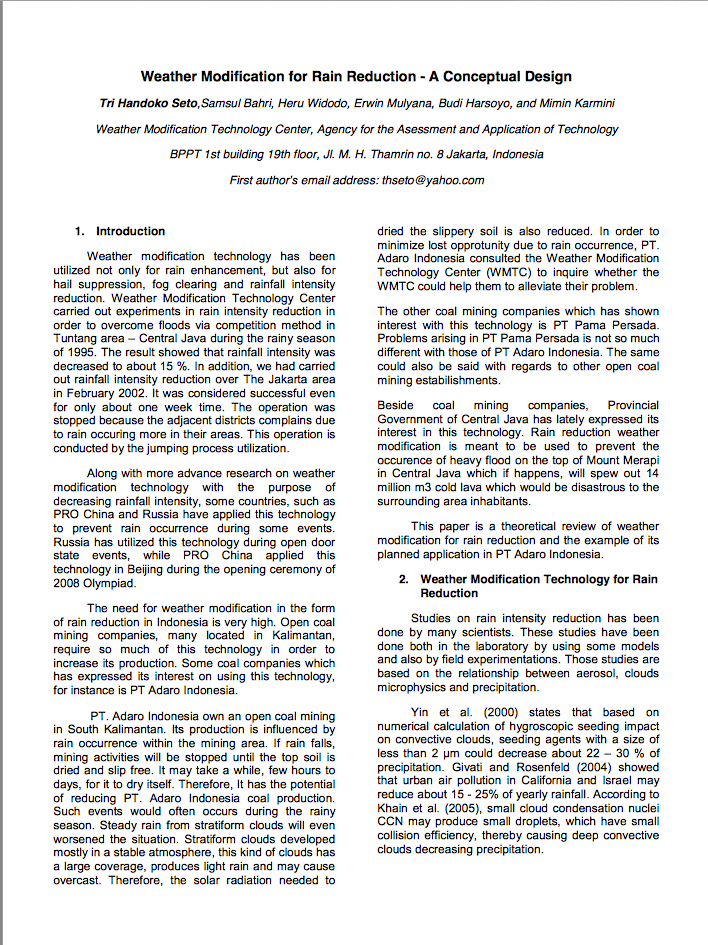 Weather Modification for Rain Reduction – A Conceptual Design – Zero ...