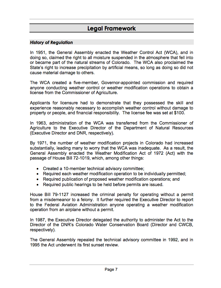 2010 Sunset Review- Weather Modification Act of 1972 – Colorado – Zero ...