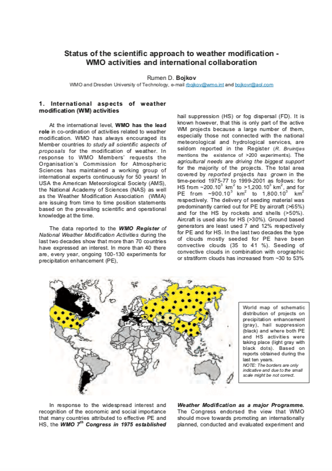 UN WMO Programme on Physics and Chemistry of Clouds and Weather ...